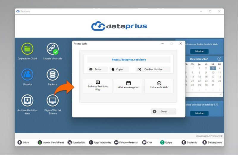 Acceso desde Web de la cuenta Dataprius | Manual Dataprius