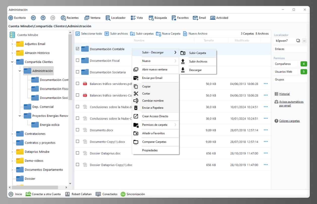 Subir y descargar archivos y carpetas | Manual Dataprius Subir y descargar archivos y carpetas | Manual Dataprius